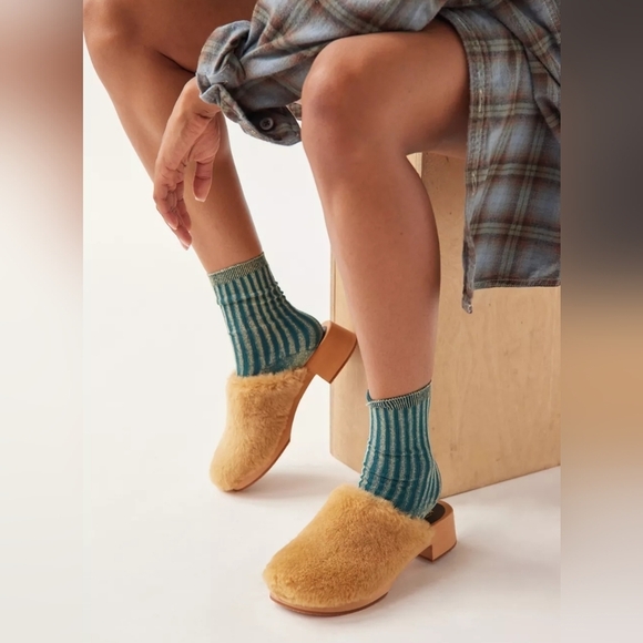 Swedish Hasbeens | Shoes | Swedish Hasbeens Fluff Wooden Clogs In ...